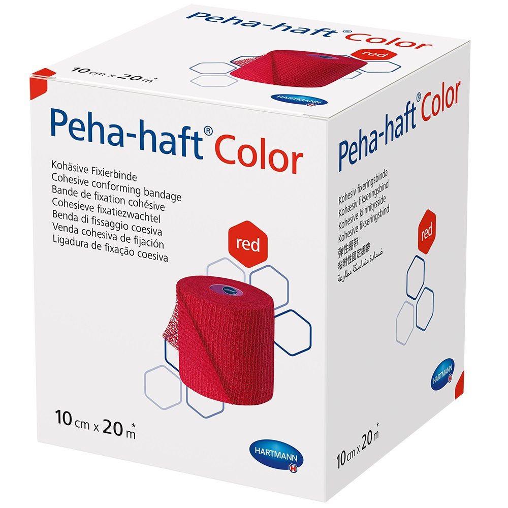 PEHA-HAFT Color Fixierbinde latexf.10 cmx20 m rot 1 St Binden | 08886517